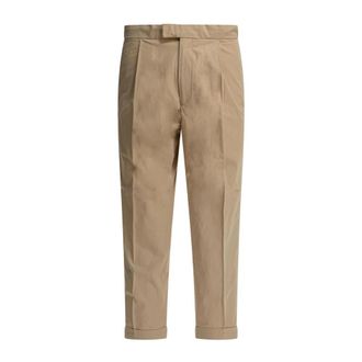 Beams Plus Gefaltete Baumwoll-Twill-Hose - - Trousers - Herren - Beige - S