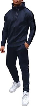 Coofandy Homme de Survêtement 2 Pièces Pour Bas Jogging Pantalon à Fermeture éclair Complète Vêtements Athlétiques Couleur Champlain S