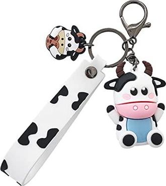 Generic Porte-cl&eacute;s de voiture personnalis&eacute; avec pendentif en forme de vache mignonne &agrave; suspendre pour sac de d&eacute;coration de plaque dimmatriculation, b, taille 