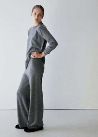 Mango Pantalon 100 % cachemire gris - Femme - S - MANGO