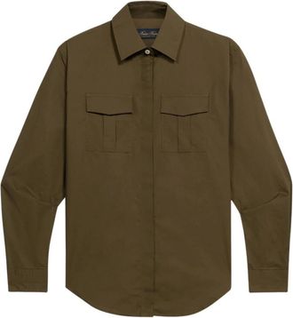 Brooks Brothers Femme, Blouses et Chemises, Vert, Taille: 40 FR Boxy Stretch Cotton Pocket Shirt