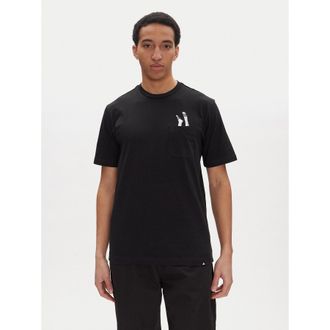 adidas T-Shirt Lounge Slides Graphic Pocket JC5283 Schwarz Regular Fit