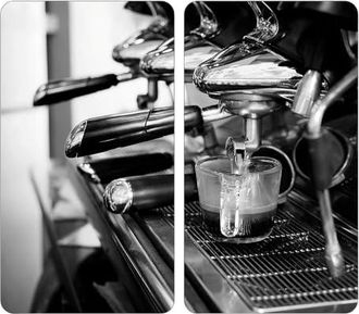 KESPER | Glasschneideplatte/Herdabeckplatte/Buffetplatte, Material: ESG-Sicherheitsglas, Ma&szlig;e: 50 x 28,5 cm, St&auml;rke: 0,4 cm, Fu&szlig;h&ouml;he: 3 mm, Motivfolie: Espre