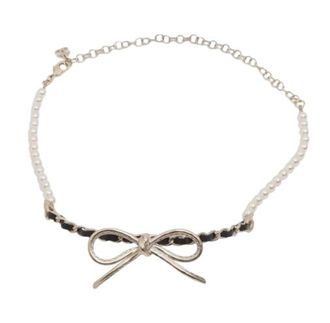 Chanel Faux Pearl/Ribbon Choker
