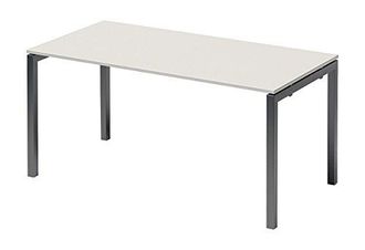 Bisley Cito Schreibtisch, 740 mm höhenfixes U-Gestell, Metall, Gw334 Dekor Grauweiß, Gestell Anthrazitgrau, 80 x 160 x 74 cm