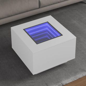 vidaXL Table basse avec led blanc 60x60x40 cm bois dingénierie Vidaxl