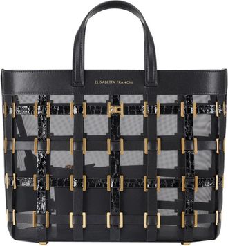 Elisabetta Franchi Femme, Sacs, Noir, Taille: ONE Size Tote Bag