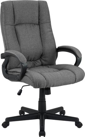 Clp B&uuml;rostuhl ergonomisch mit Rollen und H&ouml;henverstellung, Chefsessel h&ouml;henverstellbar und Wippfunktion, r&uuml;ckenschonend, Drehstuhl Sparta, Farbe:dunkelgra