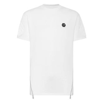 Philipp Plein T-Shirt Rundhals Hexagon - - Tops - Herren - Wei&szlig; - 3XL