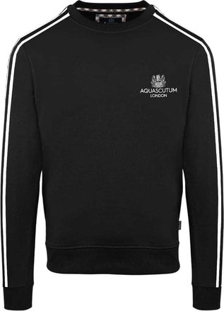 Aquascutum Sweatshirt f&uuml;r Herren, Gerippter Kragen, Regul&auml;r (Schwarz)