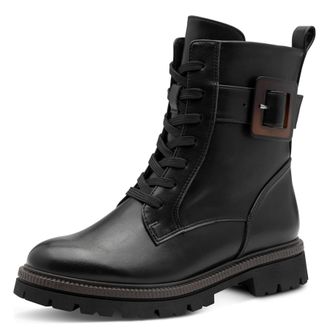 Marco Tozzi Marco Tozzi Damen Stiefeletten zum Schn&uuml;ren mit Schnalle Herbst, Schwarz (Black Nappa), 39 EU