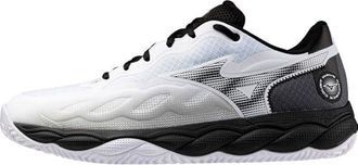 Mizuno Homme Wave Enforce Court CC Chaussure de Tennis, Portail en Fer Blanc et Noir, 43 EU