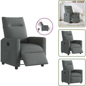 vidaXL The Living Store - vidaXL Relaxsessel Elektrisch Dunkelgrau Stoff