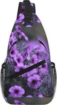 Generic Sacoche Tactique Imprim&eacute; bouquet de lavande Casual Sacs &agrave; Bandouli&egrave;re Antivol Crossbody Bag pour Cyclisme Camping Voyage