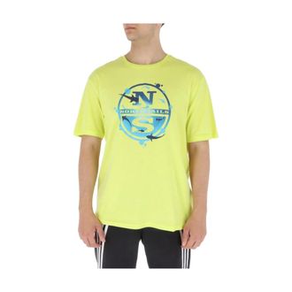 North Sails Homme, Tops, Jaune, Taille: 2XL Requin Compas T-shirt Jaune Imprimé