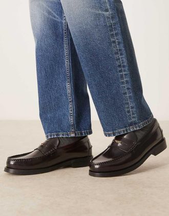 WALK LONDON Walk London - Dalston - Penny-Loafer in kräftigem Burgunderrot