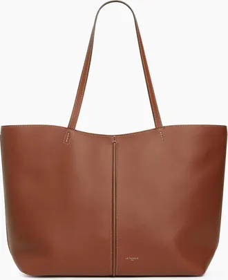 Le Tanneur Sac cabas grand mod&egrave;le Hortense en cuir grain&eacute; double face