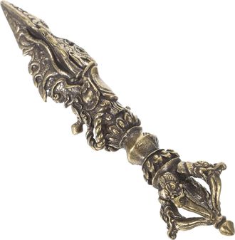 Aboofan Kupfer Vajra Stößel Mit Drachenkopf Dekoratives Religiöses Kunstwerk Handgefertigte Ornamentfigur Vintage Wohndekoration Mystische Skulptur Für Zuhaus