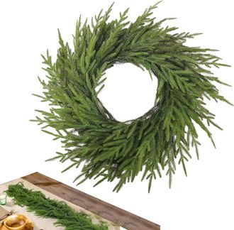 Generic Weihnachtsgr&uuml;ne Girlande - k&uuml;nstliche immergr&uuml;ne Girlande, lebendiger dekorativer Feiertagsakzent, langlebige k&uuml;nstliche Blattstruktur | Girlandenpake