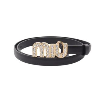Miu Miu Ceinture en cuir Pre-owned - Femme - Pre-owned - Noir - Taille: ONE Size