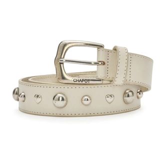 Fab By Fabienne Chapot Fabienne Chapot - Play Of Studs Ceinture Cuir - Femme - Accessoires - Beige - Taille: 105 CM