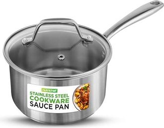 Nutrichef NutriChef 2-Quart Edelstahl Kochtopf - 18/8 Lebensmittelqualit&auml;t Schwerlast Kochgeschirr, Saucen-Topf, Eintopftopf, K&ouml;chepot mit Durchsicht-Deckel, Sp