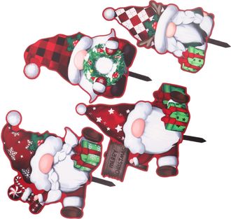 Cabilock 4 St&uuml;ck Teiliges Weihnachtsgarten Figuren-Motiven Vielseitige Outdoor-Lawn-Dekoration Einfache Installation Wetterbest&auml;ndige Weihnachtsgartenstecker f