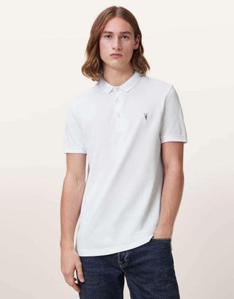 AllSaints Reform - Polo &agrave; manches courtes - Bleu optique-Blanc