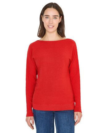Cecil Damen 3017216 Cosy Strukturmix Dolman, Pumkin Orange, XL