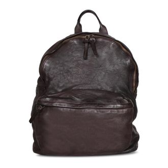Officine Creative Homme, Sacs, Brun, Taille: ONE Size Textured Leather Backpack