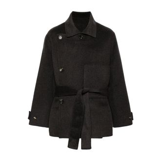 Philosophy di Lorenzo Serafini Femme, Manteaux, Gris, Taille: 42 FR Manteau Gris en Laine Double-Breasted &Eacute;l&eacute;gant