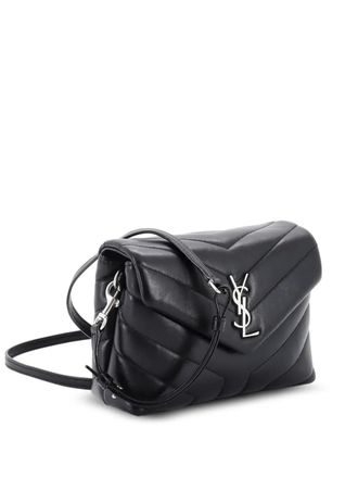 Saint Laurent sac &agrave; bandouli&egrave;re Loulou Toy en cuir matelass&eacute; &agrave; chevrons - Noir