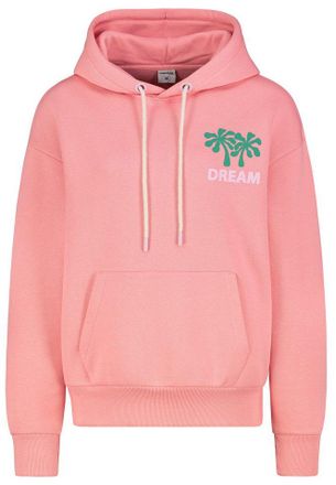 Sublevel Hoodie Mit Dropped Shoulder und Design Print f&uuml;r Damen Baumwolle Normal Fit ohne Kragen bedruckt atmungsaktiv