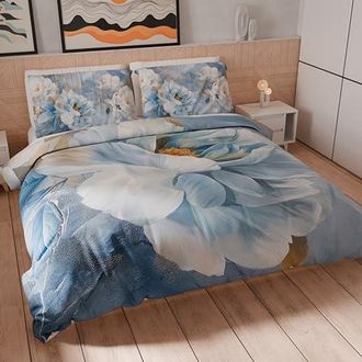 Petti Artigiani Italiani Petti Artigiani Italiani - Bettwäsche-Set für Doppelbett 250 x 200 cm (2 Kissenbezüge 50 x 80 cm inklusive), Bettbezug aus weicher Mikrofaser mit Digi