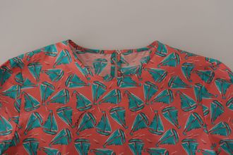 Dolce & Gabbana Womens Pink Sail Boat Print Cotton T-Shirt
