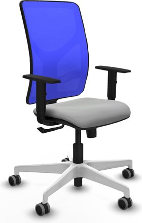 Piqueras y Crespo B&uuml;rostuhl, R&uuml;ckenlehne aus Netzstoff, mit 1D-Armlehnen, h&ouml;henverstellbare Lendenwirbelst&uuml;tze, ausgestattet mit 3 Positionen und Schneideschaum, Blau/H