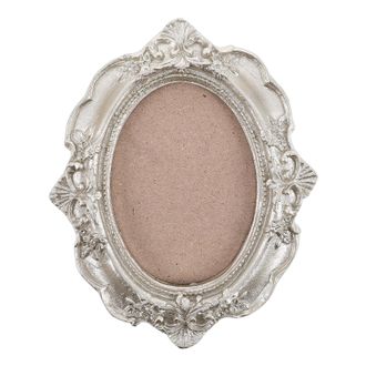 Artibetter Vintage Bilderrahmen zum Aufh&auml;ngen Antiker Ovaler Wandbilderrahmen In Silber mit 3D Design Dekorativer Retro Fotorahmen f&uuml;r Wohnzimmer und B&uuml;ro