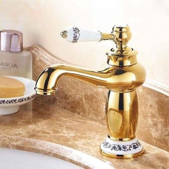 OEM Rubinetto, Rubinetto Creativo Per Lavabo Da Bagno, Rubinetto Monocomando Per Armadio Con Acqua Calda E Fredda, Lavabo Vintage In Ottone Con Ceramica F