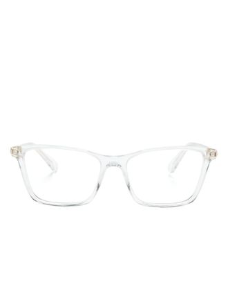 Swarovski lunettes de vue carr&eacute;es &agrave; ornement en cristal - Blanc