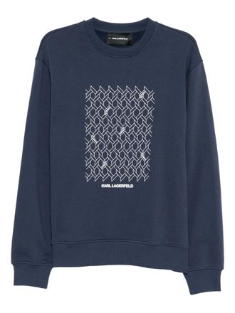 Karl Lagerfeld sweat &agrave; imprim&eacute; g&eacute;om&eacute;trique - Bleu