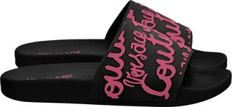 Versace Jeans Couture Femme, Chaussures, Noir, Taille: 35 EU Logo Slides