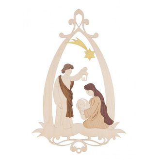 Dregeno Seiffen eG Dregeno Erzgebirge - Fensterbild Krippe natur - 285cm