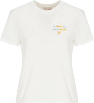 Saint Barth Femme, Tops, Blanc, Taille: 36 FR Emilie Cotton T-Shirt