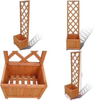 vidaXL Vidaxl - Jardini&egrave;re en treillis 40 x 30 x 135 cm - Jardinierre En Bois - Jardini&egrave;re Avec Treillis - Pot De Fleurs Exterieur - Plante Grimpante