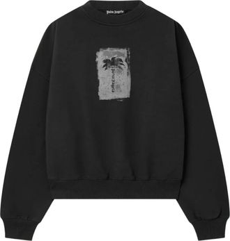 Palm Angels SweaT-shirt Palmier Statement - Homme - Sweatshirts et sweats &agrave; capuche - Noir - Taille: S