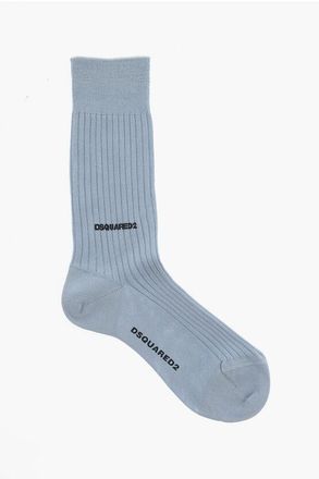 Dsquared2 Cotton Ribbed Socks With Contrast Logo size 40