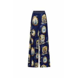 Camilla Weite Hose f&uuml;r das Fest des Heiligen Antonius - - Trousers - Damen - Blau - M