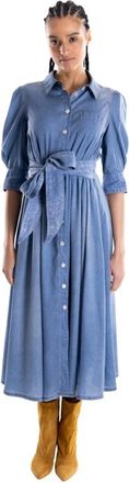 Marella Femme, Robes, Bleu, Taille: 42 FR Chemisier Dress