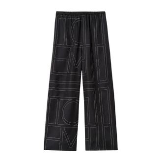 Toteme Femme, Pantalons, Noir, Taille: 40 FR Bas de pyjama en soie monogramme