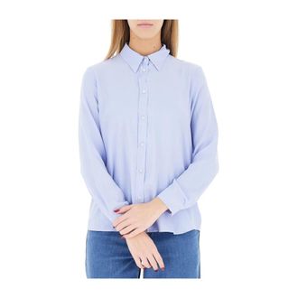 Marella Femme, Blouses et Chemises, Bleu, Taille: 38 FR Chemisier en cr&ecirc;pe de Chine